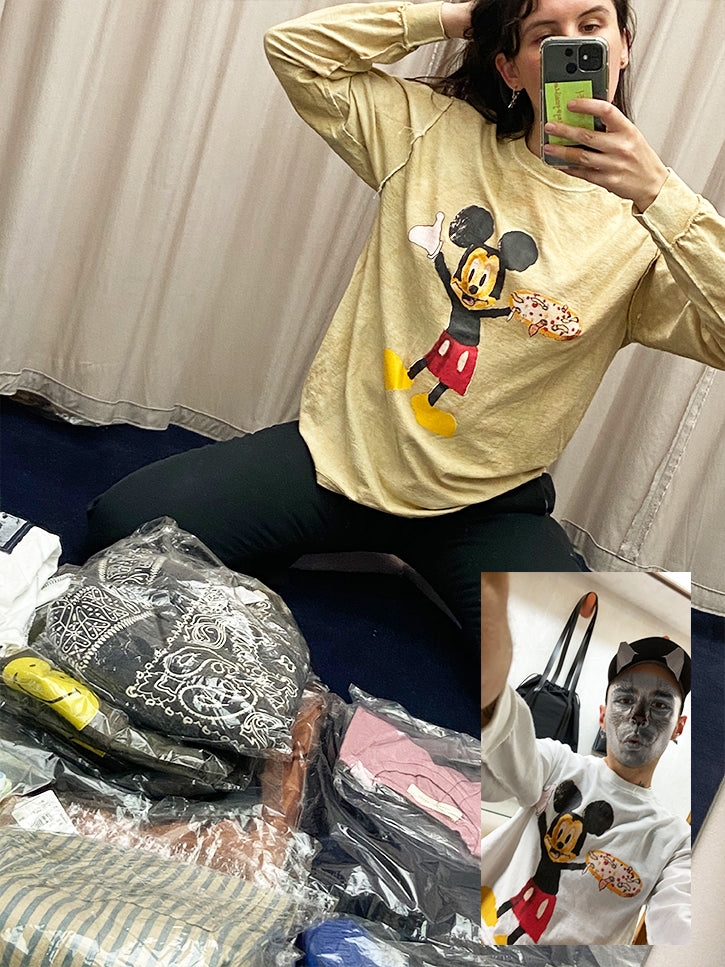 Stacy House Mickey Condom L/S Shirt, Khaki Tie Dye - Stand Up Comedy